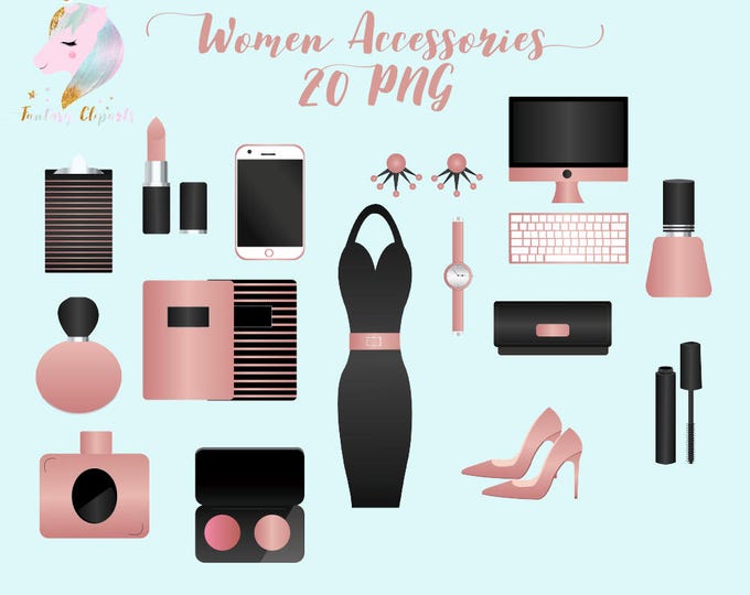 Women Accessories Black Dress Clipart Fashion Clip Art - Etsy