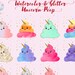 Watercolor Unicorn, Unicorn Poop Clipart, Poo Clip Art, Cute Glitter ...