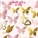 Butterflies Clipart Gold Foil Butterfly Butterflies Clip - Etsy