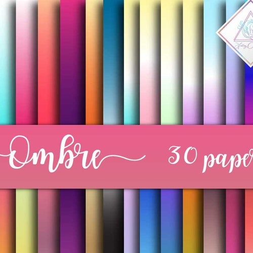 Ombre Digital Paper Ombre Backgrounds Scrapbooking Paper - Etsy