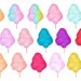 Cotton candy digital clipart watercolor sweets fluffy clip | Etsy