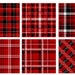Red plaid digital paper seamless patterns gothic black | Etsy