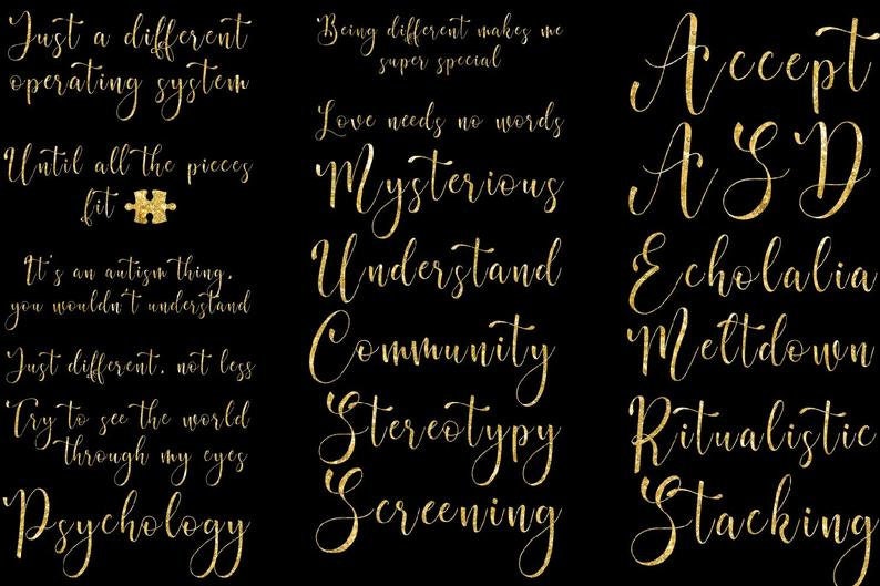 Autism Word Art Autistic Clipart Png Autism Spectrum Mental - Etsy