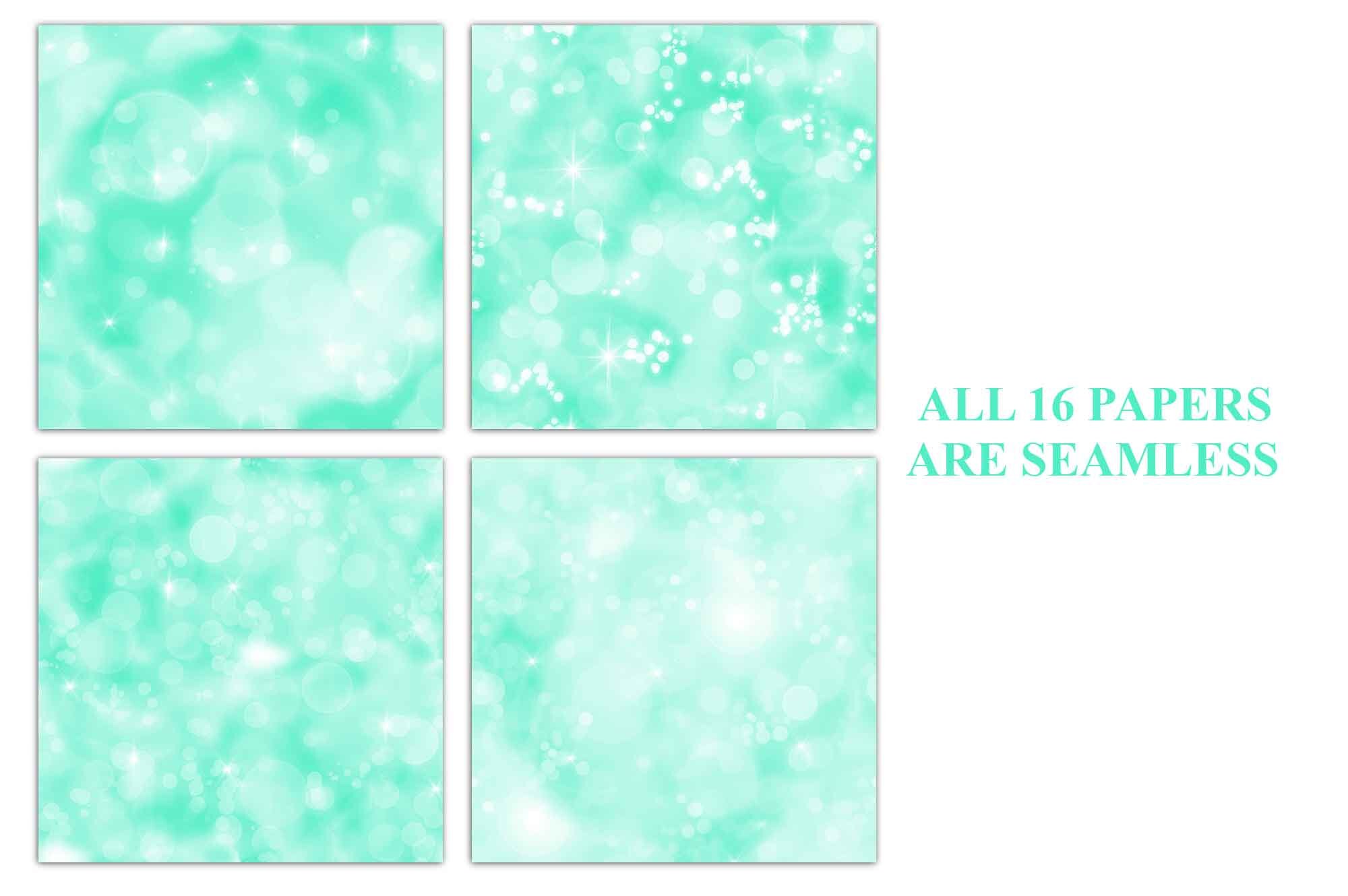 Aqua Bokeh Lights Digital Paper Seamless Patterns Blurry - Etsy