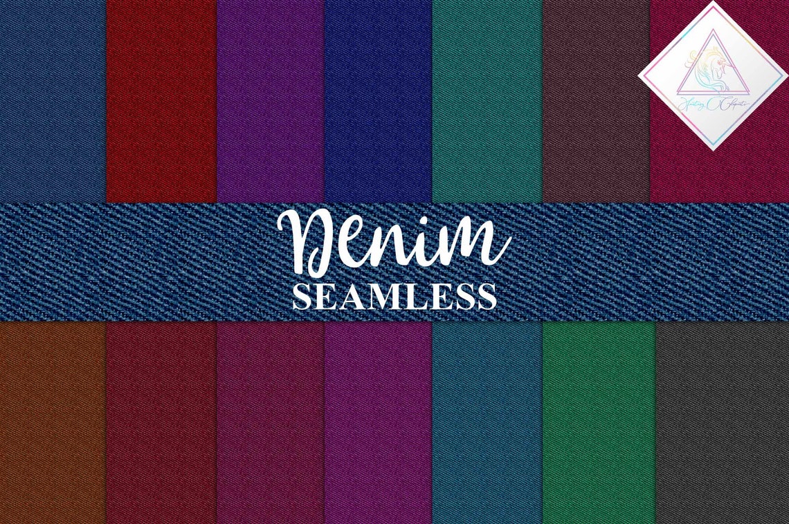 Denim Digital Paper Jeans Textures Fabric Background - Etsy