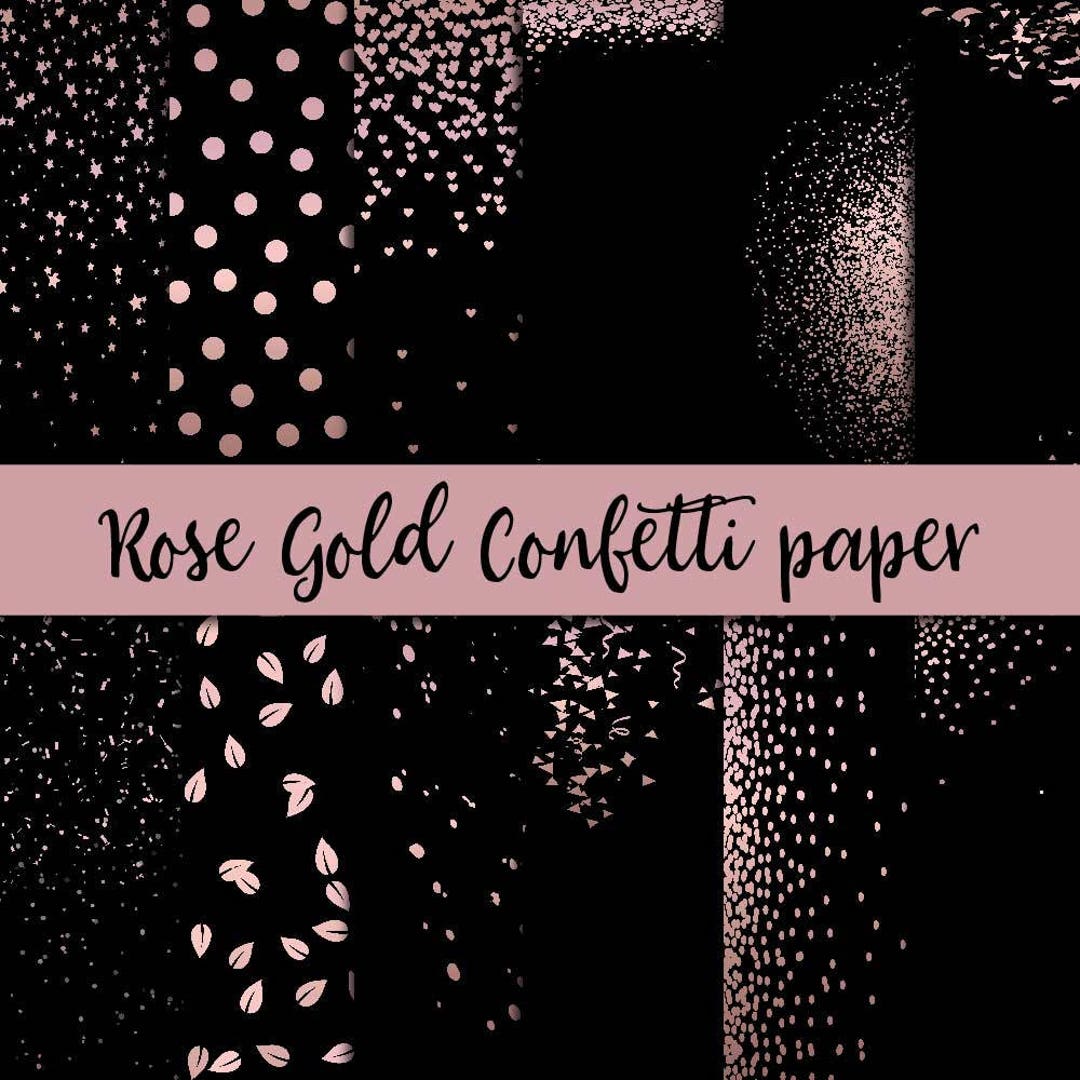 Rose Gold Confetti, Digital Paper, Confetti Backgrounds, Scrapbooking ...