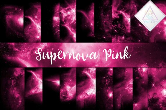 Pink supernova, digital paper, galactic explosion, aurora borealis ...