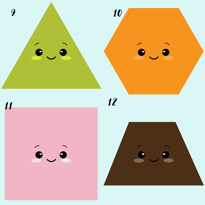 Kawaii Shapes Kawaii Clipart Shapes Clip Art Teachers - Etsy