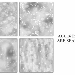 Silver Bokeh Lights, Digital Paper, Seamless Patterns, Blurry Textures ...