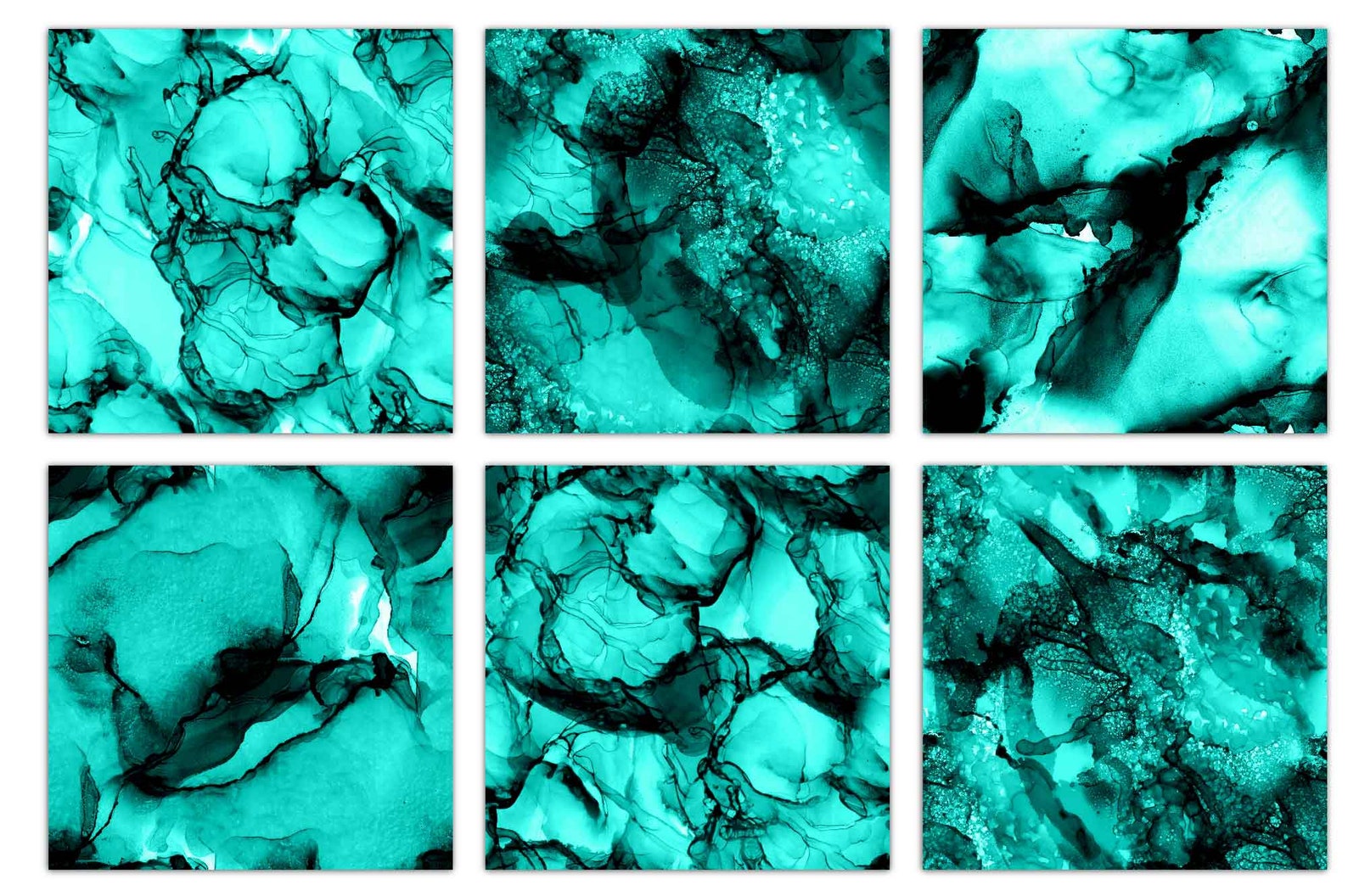 Turquoise Textures Aqua Alcohol Ink Digital Paper Seamless - Etsy