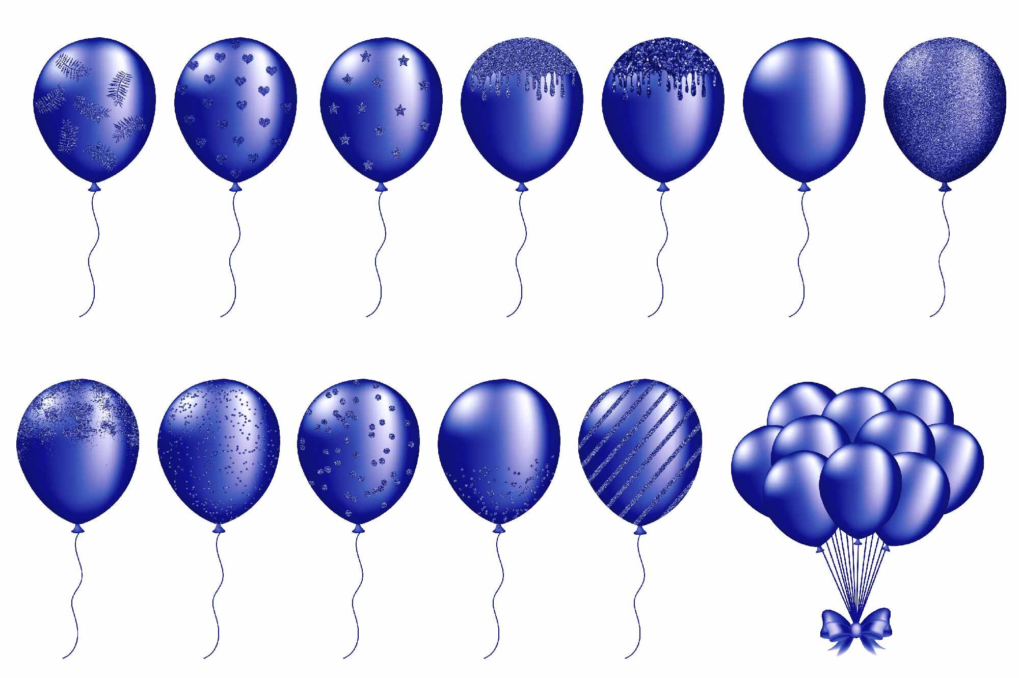 Navy balloon balloons bunches bundle clipart party | Etsy
