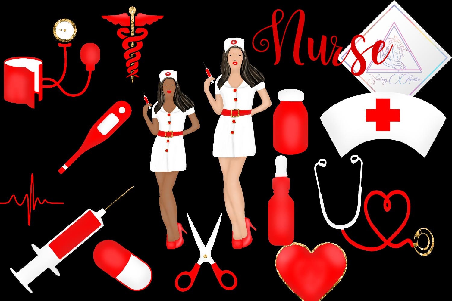 Nurse Clipart Nurses Clip Art Medical Health Hot Nursing Etsy