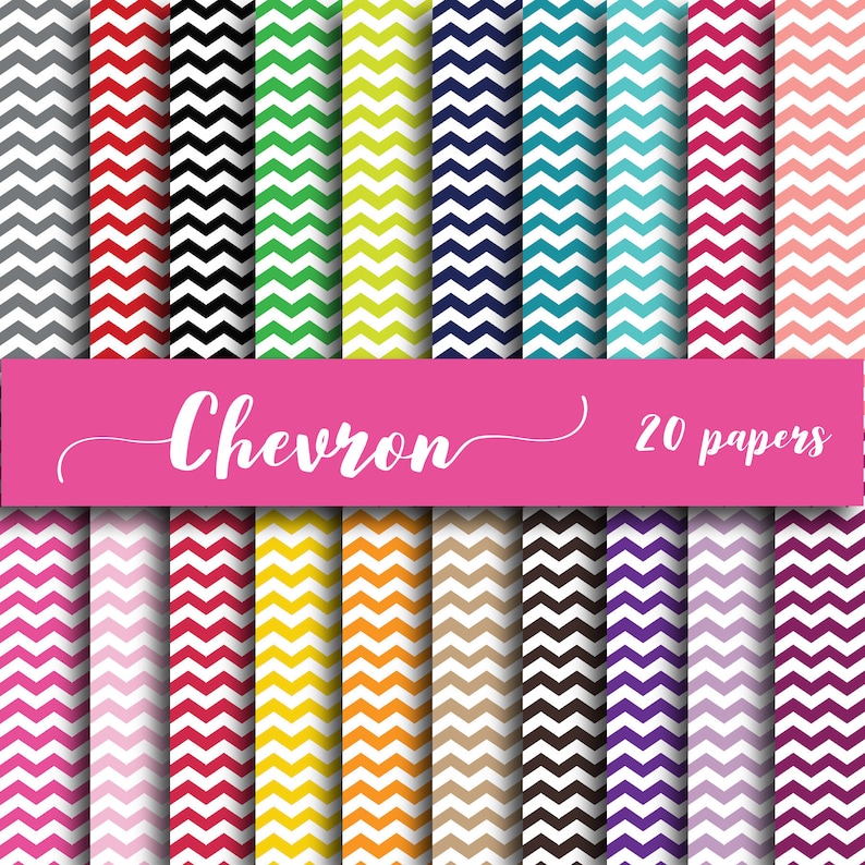 Chevron Paper Pack Digital Paper Chevron Backgrounds - Etsy