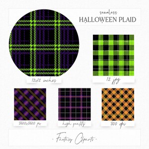 Halloween Plaid Digital Paper | Spooky Seamless Patterns | Purple ...