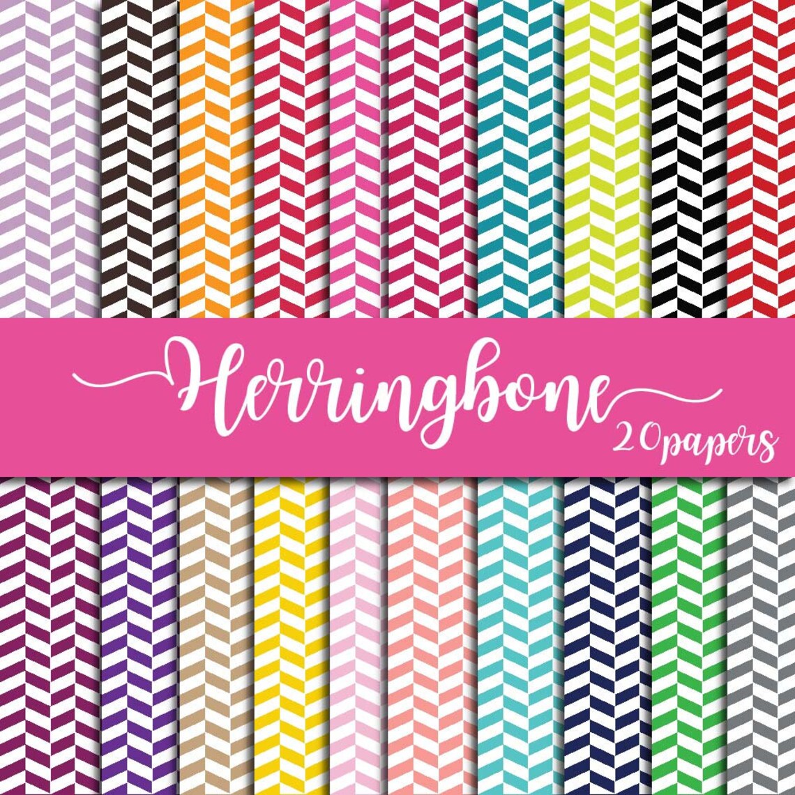 Herringbone Pattern Digital Paper Geometric Patterns - Etsy