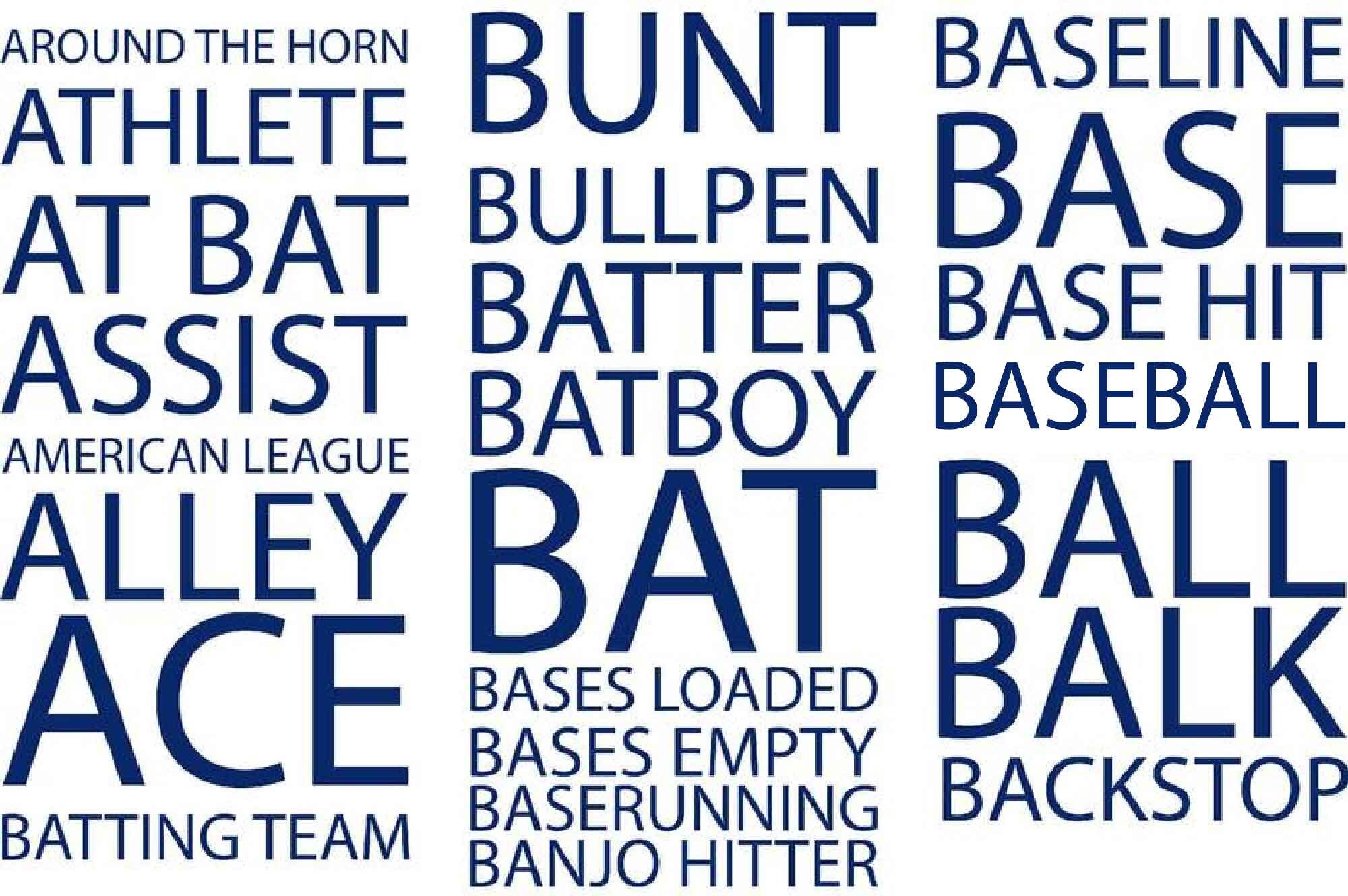 Baseball Word Art Softball Wordart Words Overlay Sport - Etsy