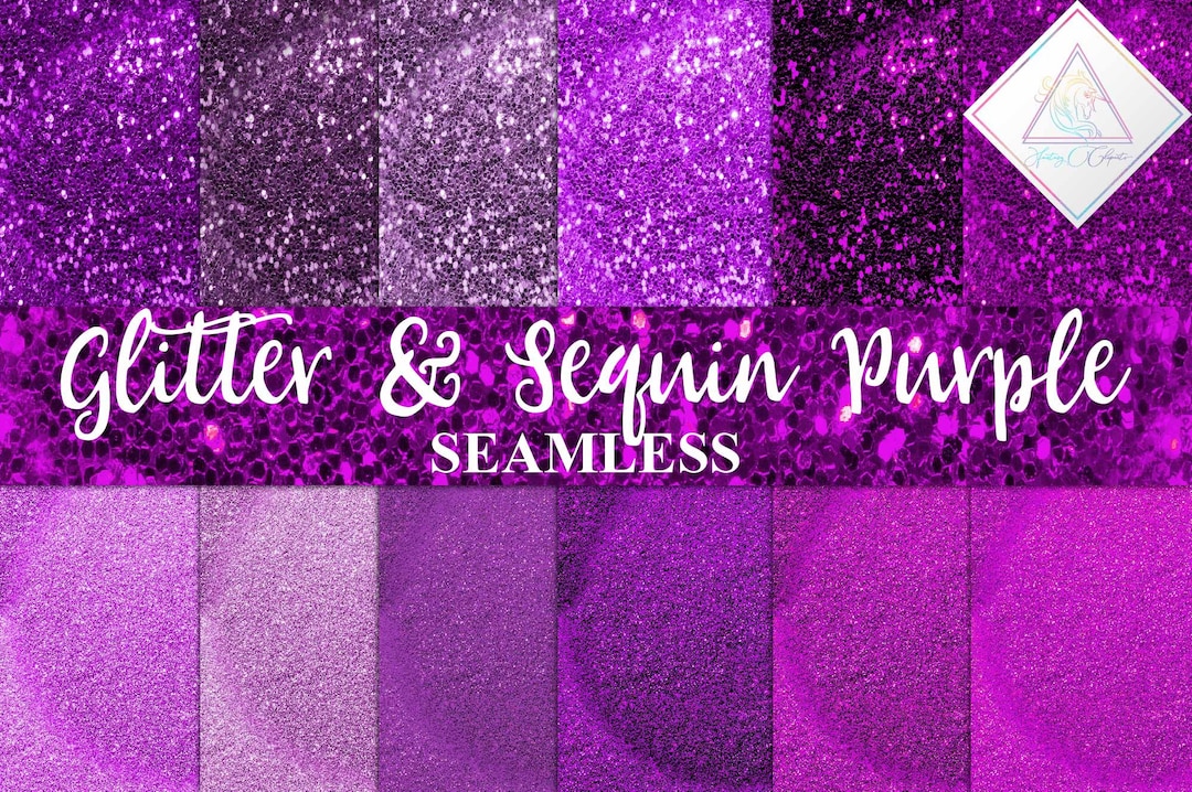 Purple Sequin, Violet Glitter, Digital Paper, Seamless Patterns ...
