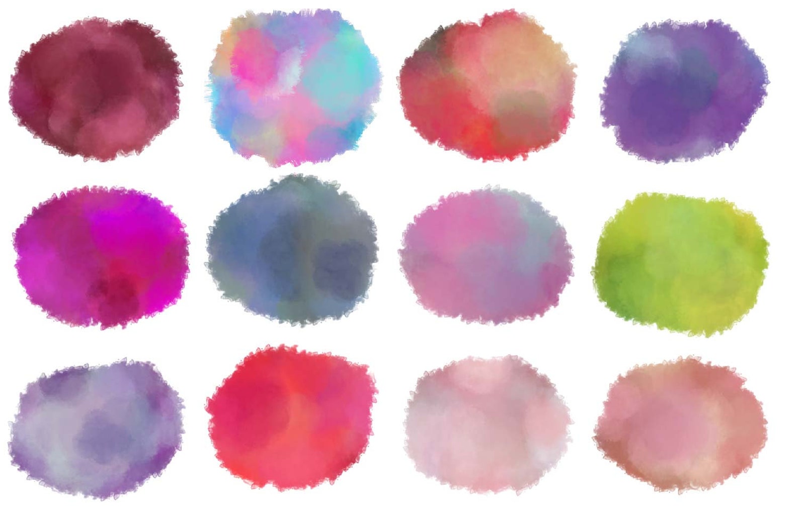 Watercolor splashes watercolour blobs brush strokes png | Etsy