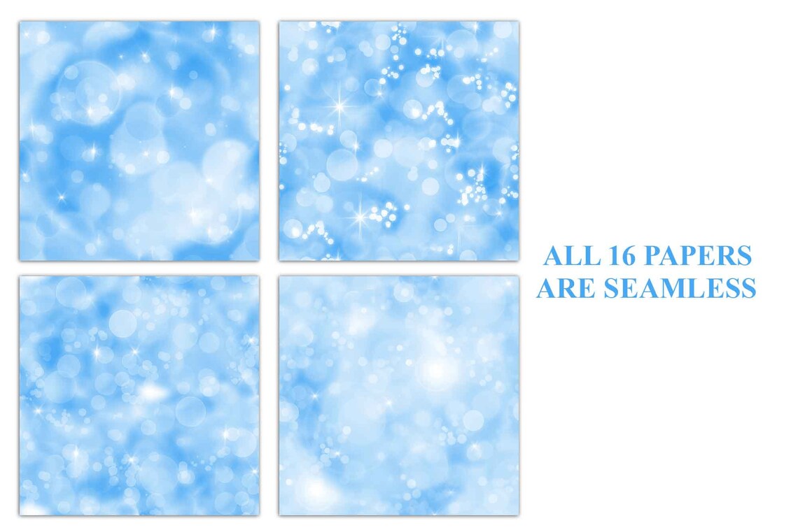 Blue Bokeh Lights Digital Paper Seamless Patterns Blurry - Etsy