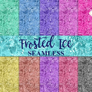 Frosted Ice, Blue Digital Paper, Seamless Pattern, Frozen Textures ...