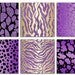 Purple Glitter Safari Animal Print Digital Paper | Violet Cheetah ...