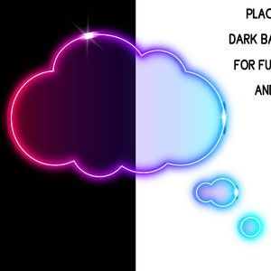 Neon Speech Bubbles Clipart PNG | Glowing Neon Text Bubble Clip Art ...