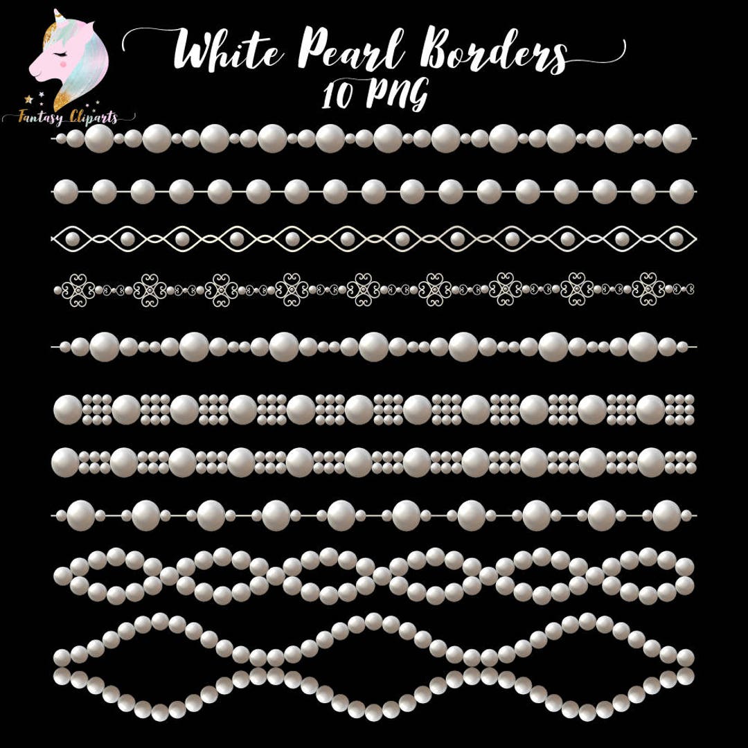 Pearl Border Clipart Pearls Clipart Borders Clip Art White - Etsy Canada