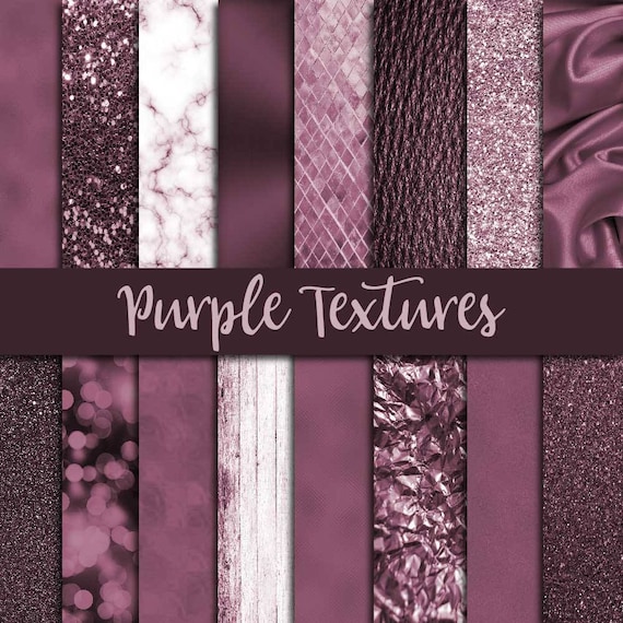 Purple textures, plum letaher, digital paper pack, lilac glitter bokeh ...