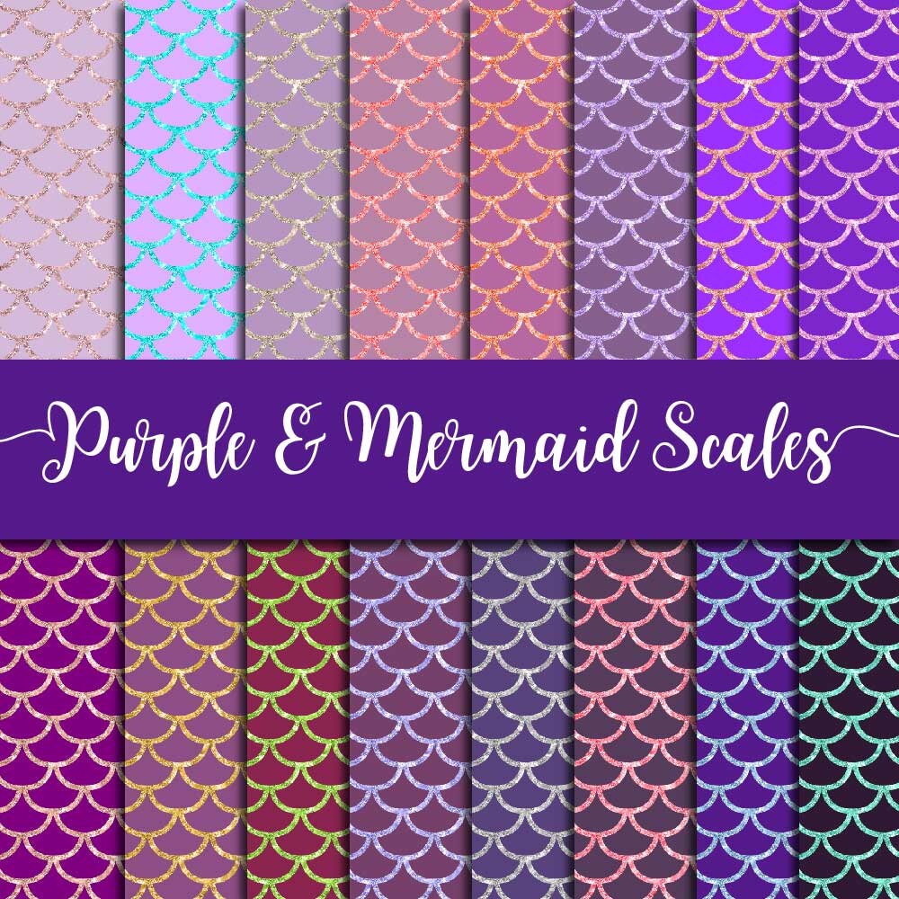 Purple Mermaid Scale Lilac Mermaid Scales Geometric Pattern | Etsy