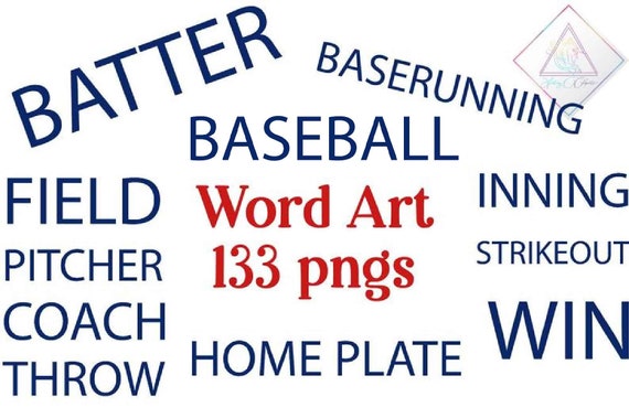 Baseball word art, softball wordart, words overlay, sport clipart ...