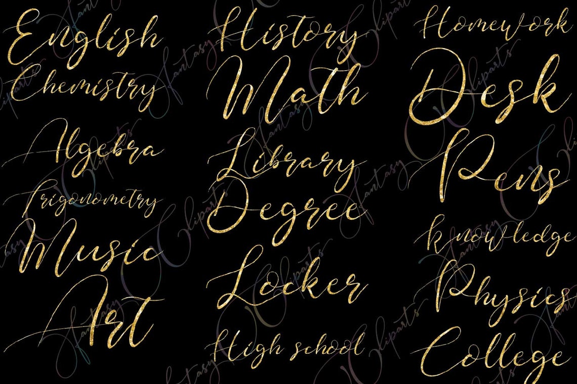 School Word Art Back to School Fantasy Cliparts High School | Etsy