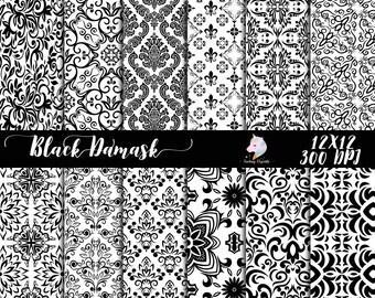 White Damask Paper | Etsy