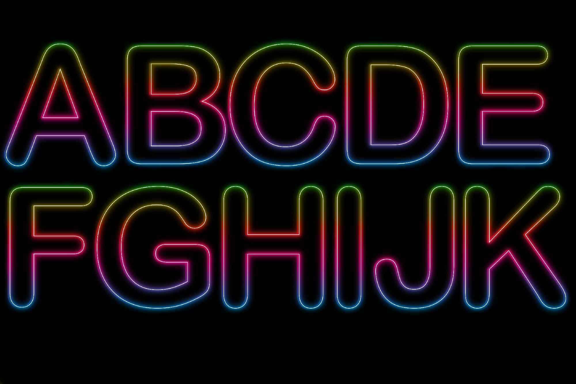 Rainbow Neon Alphabet Clipart Numbers and Letters Clip Art - Etsy