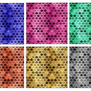 Fish Scales, Mermaid Scale, Digital Paper, Seamless Patterns, Rose Gold ...