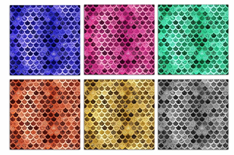 Fish Scales Mermaid Scale Digital Paper Seamless Patterns - Etsy