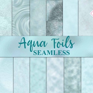 Aqua Foil Texture Seamless Pattern Blue Digital Paper - Etsy
