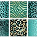 Turquoise Glitter Safari Animal Print Digital Paper Teal - Etsy