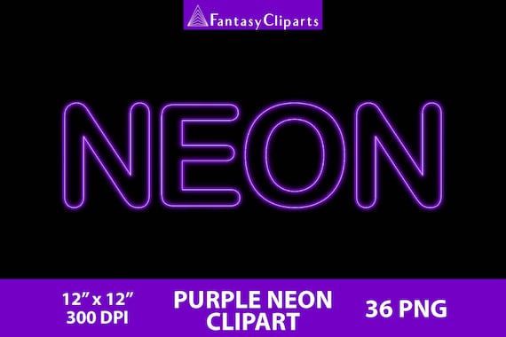 Purple Neon Alphabet Clipart | Numbers And Letters Clip Art | Violet ...