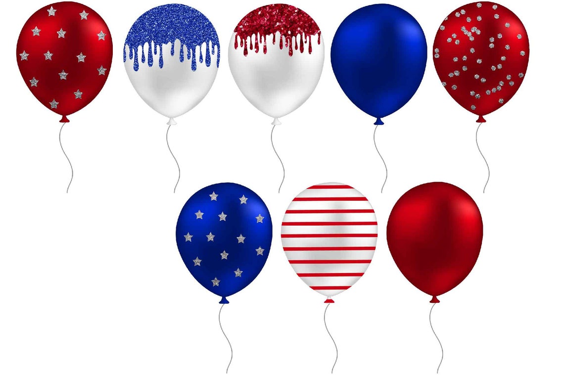 4th of July Balloons Balloon Clipart Independence Day - Etsy