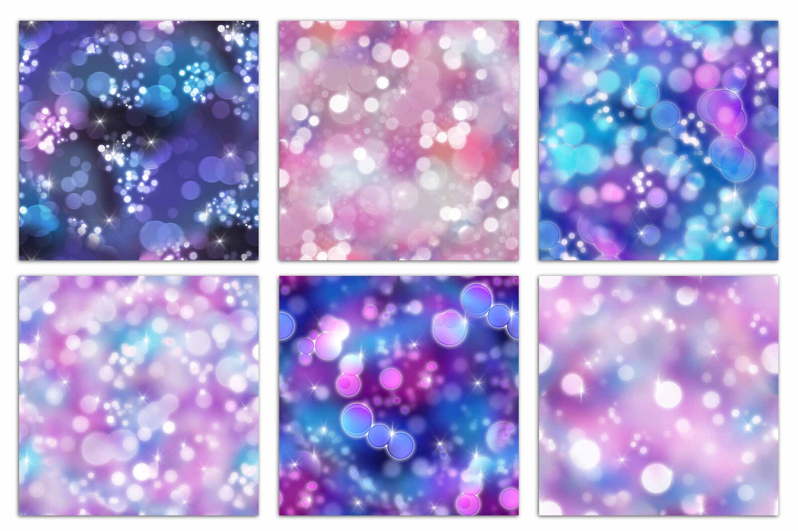 Galaxy Bokeh Digital Paper Mermaid Blue Seamless Pattern - Etsy