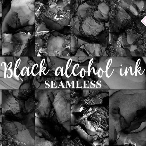 Black Alcohol Ink Digital Paper Seamless Patterns Liquid - Etsy