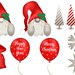 Christmas Gnomes, Gnome Clipart, Nordic Scandinavian, Red Gray Gnomies ...