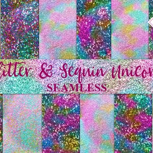 Unicorn Colors, Digital Paper, Seamless Patterns, Pastel Rainbow ...