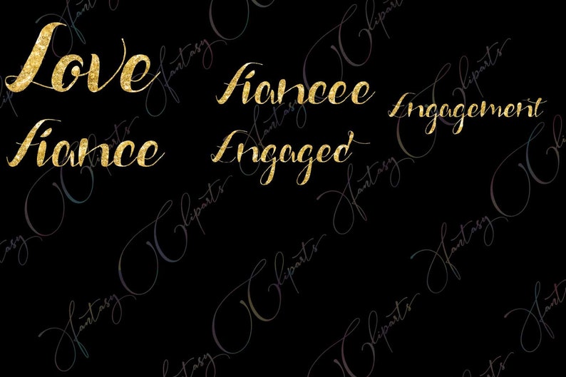 Engagement Word Art in Png Made by Fantasy Cliparts We Are | Etsy