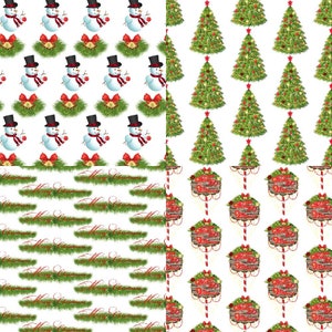 Christmas Paper Digital Paper Green Christmas Tree Red - Etsy