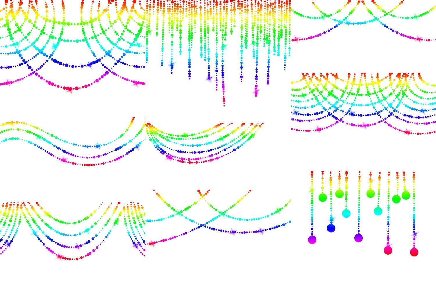 Rainbow colors string lights clipart chandelier clip art | Etsy