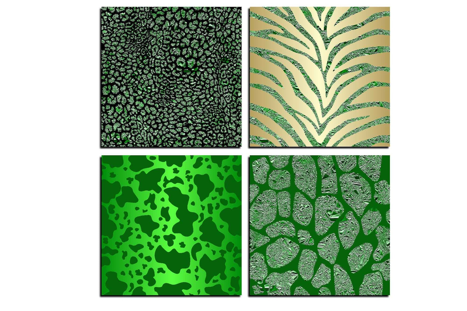 Emerald Glitter Safari Animal Print Digital Paper Green - Etsy