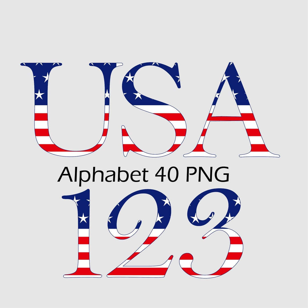 Patriotic Alphabet With USA Flag in Png Format, Independence Day Clip ...