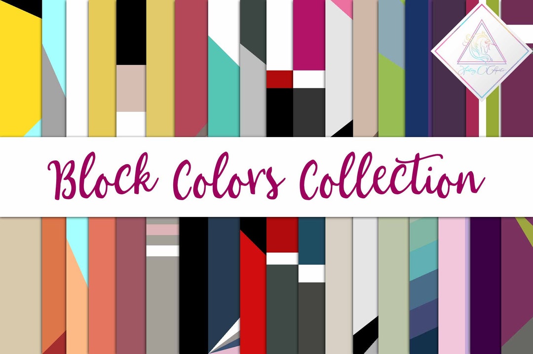 Block Colors Digital Paper Plain Bright Vivid Colorful - Etsy