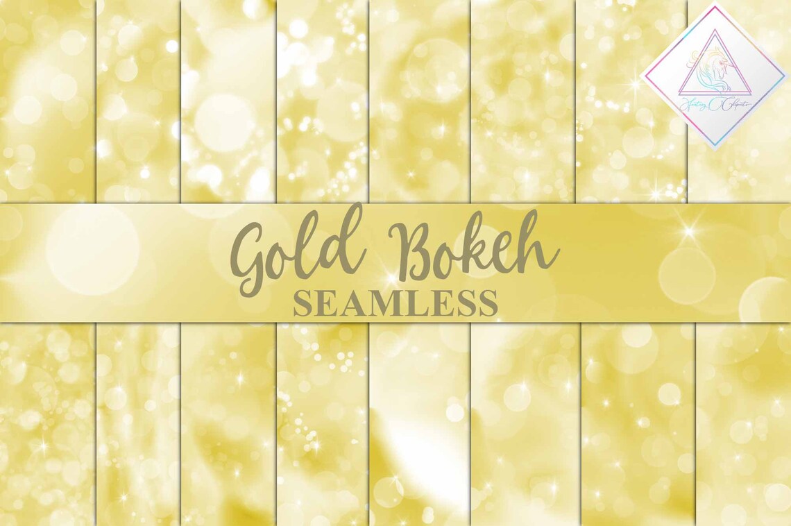 Gold bokeh lights digital paper seamless patterns blurry | Etsy